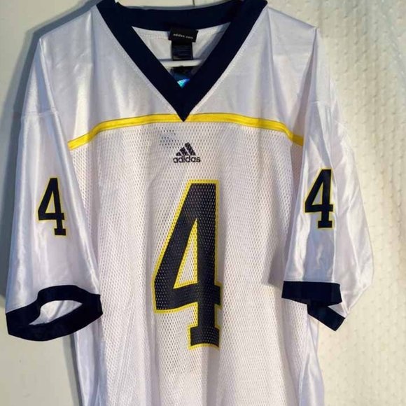 adidas | Shirts | Adidas Ncaa Michigan Wolverines 4 Mens White Jersey ...